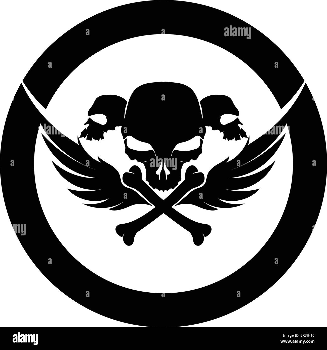 Crossbones death skull, danger or poison flat icon for apps and ...