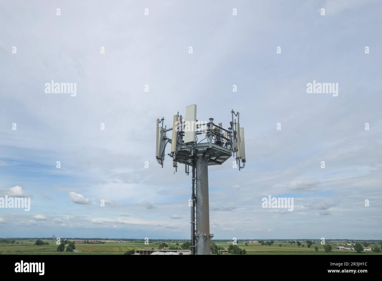 5G Cell Towers on countryside rural background in Italy Stock Photo - Alamy