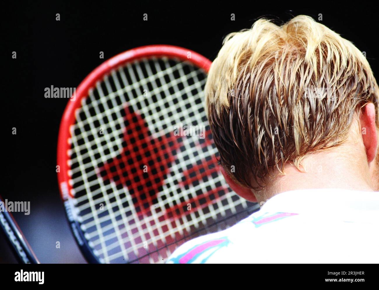 Boris Becker, deutscher Tennisspieler, auf dem Tennisplatz Stock Photo ...