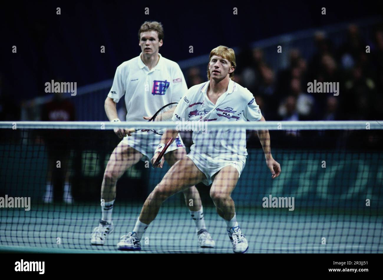 Boris Becker und Eric Jelen, deutsche Tennisspieler, auf dem ...