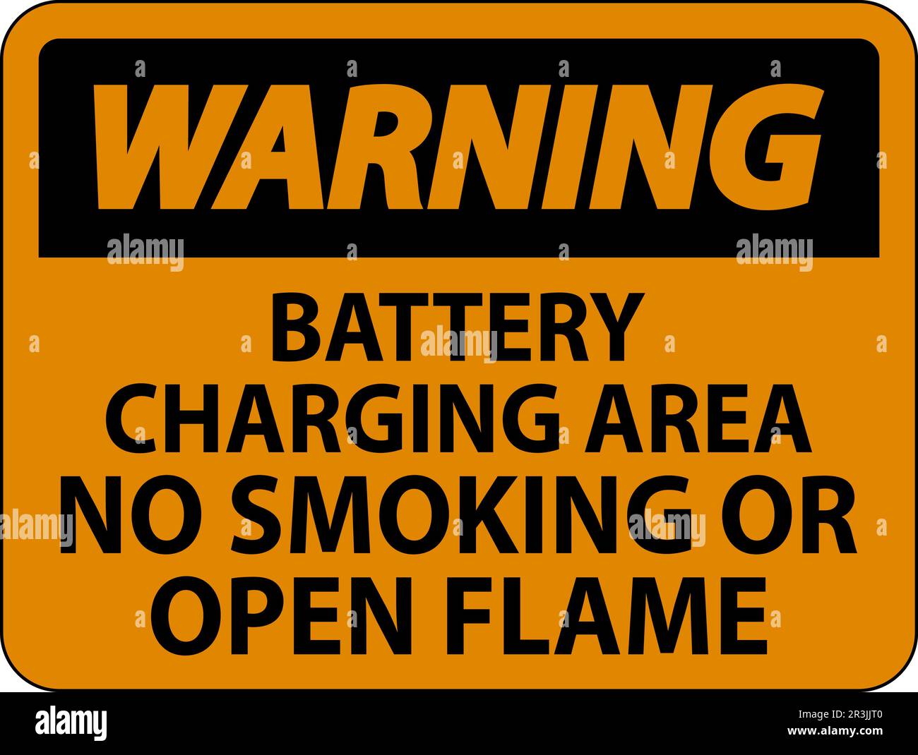 Warning Sign Battery Charging Area, No Smoking Or Open Flame Stock ...