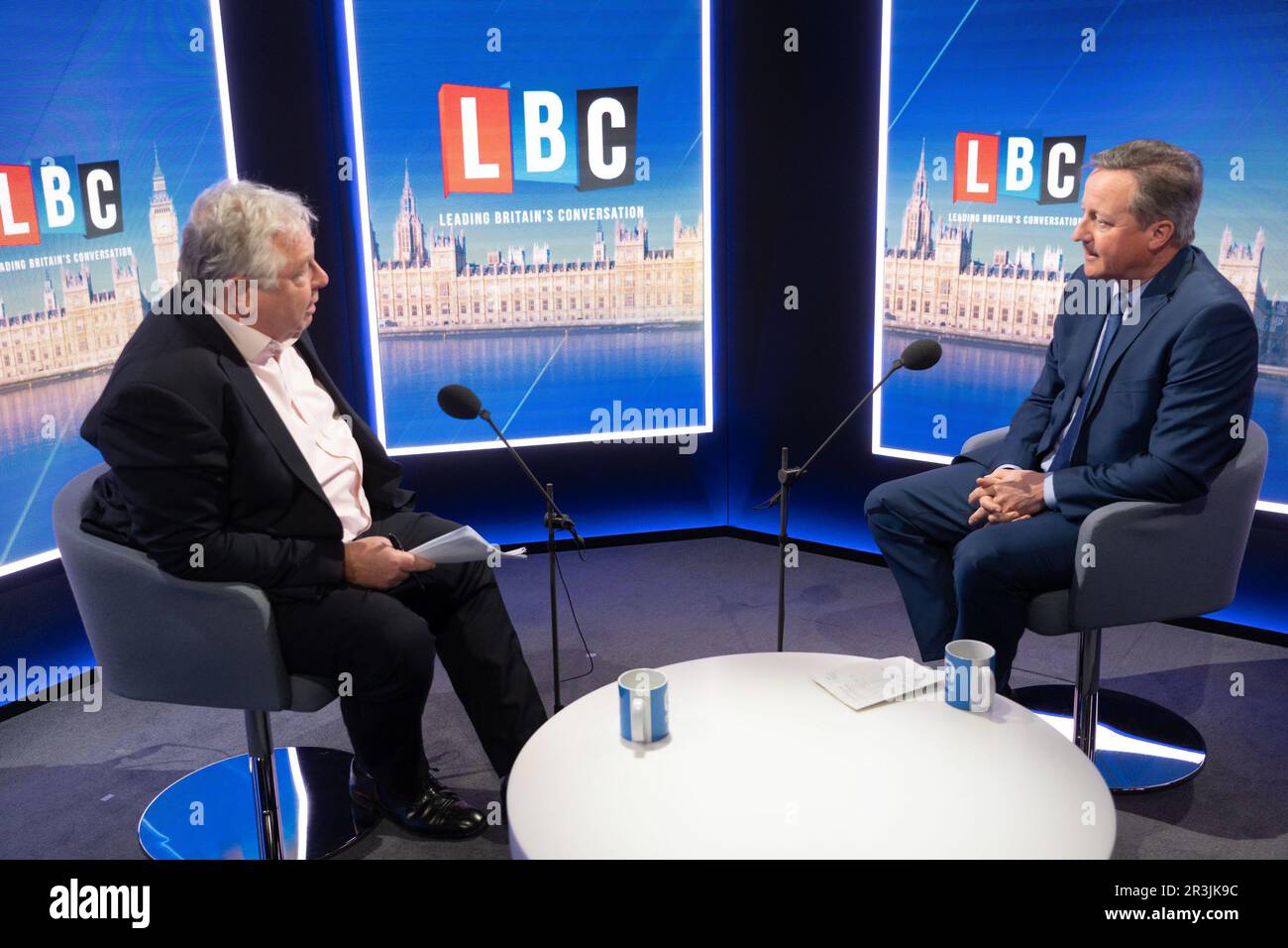 Former prime minster David Cameron pre-records an interview with LBC's ...