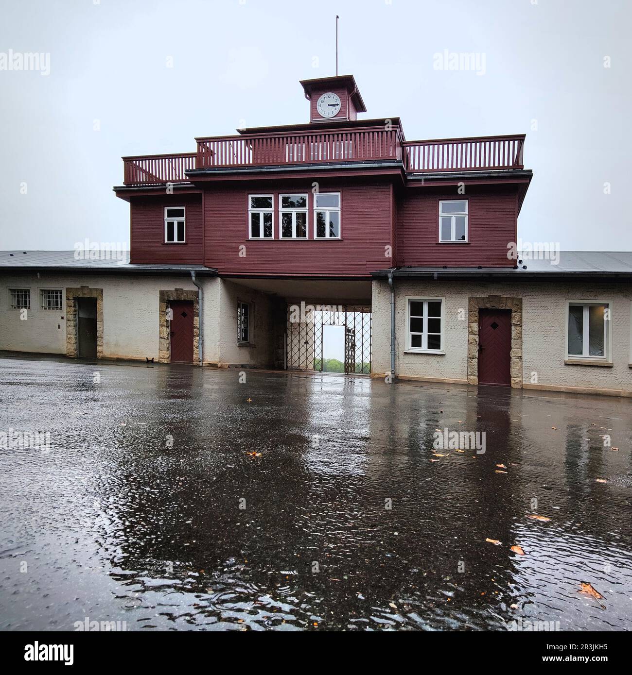 Gate to the camp at Buchenwald concentration camp, Weimar, Thuringia ...