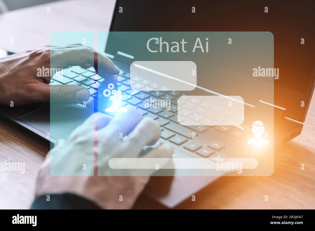 Chat Ai concept. User communicates with Artificial Intelligence in chat ...