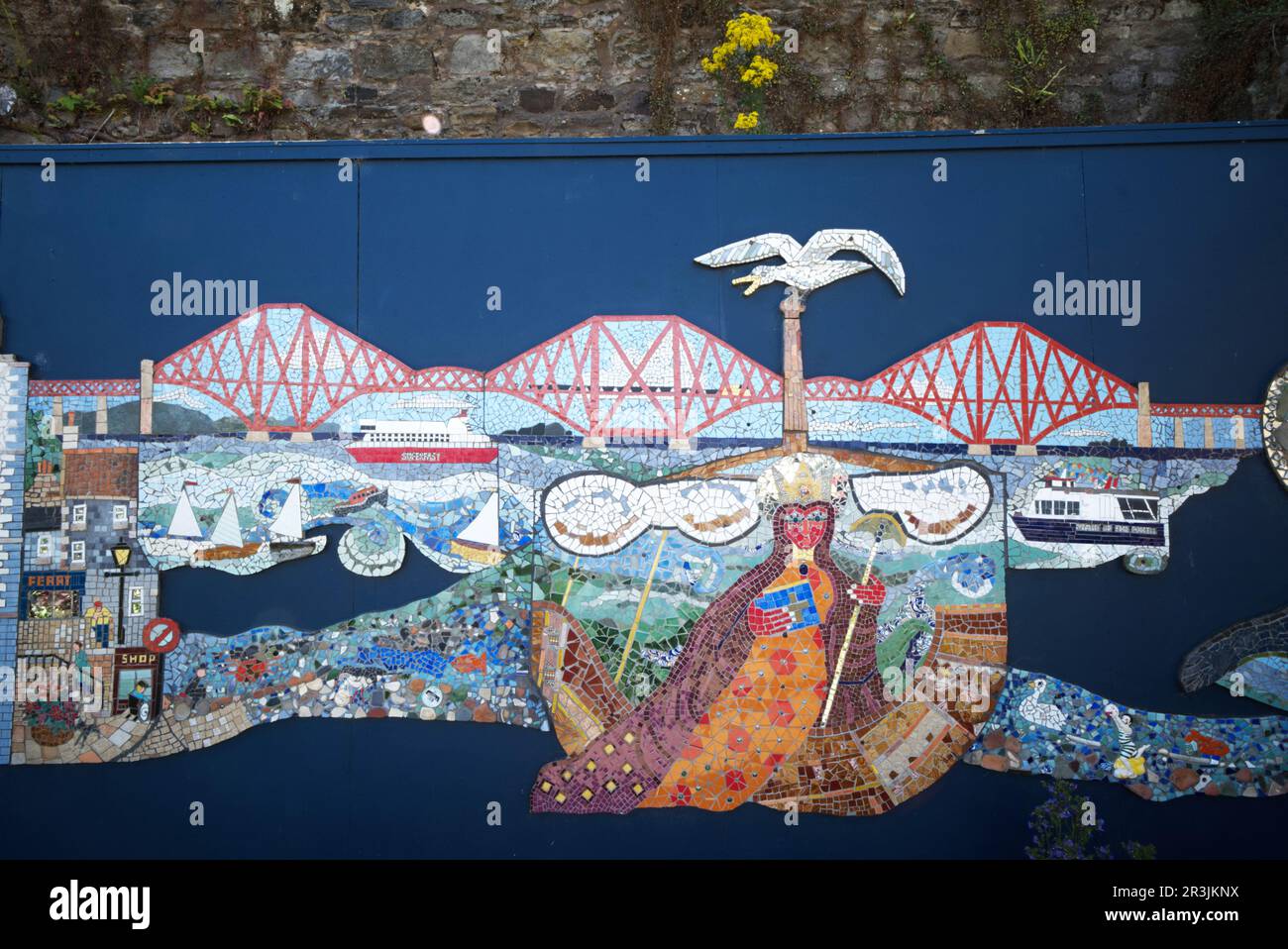 Edinburgh, South Queensferry, Mosaic Mural, Scotland, Great Britain ...