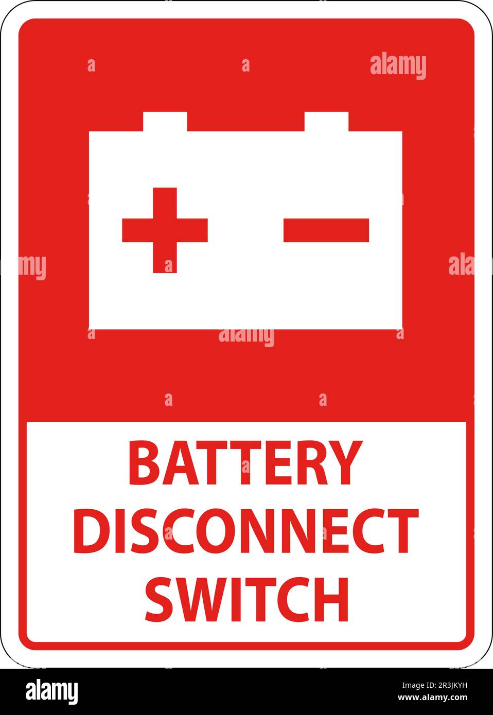 Battery Disconnect Switch Sign On White Background Stock Vector Image ...