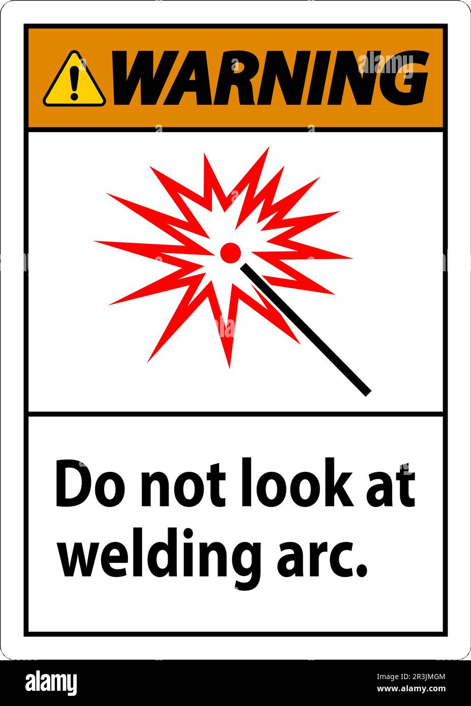 Warning Sign Do Not Look At Welding Arc Stock Vector Image & Art - Alamy