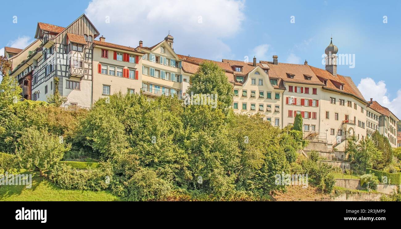 Lichtensteig, old town hall, Canton St. Gallen, Switzerland Stock Photo ...