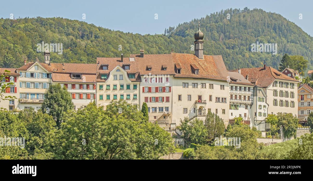 Lichtensteig, old town hall, Canton St. Gallen, Switzerland Stock Photo ...