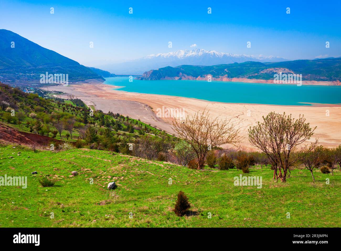 Lake Charvak or Chorvoq is a water reservoir in Chimgan region, Tian ...