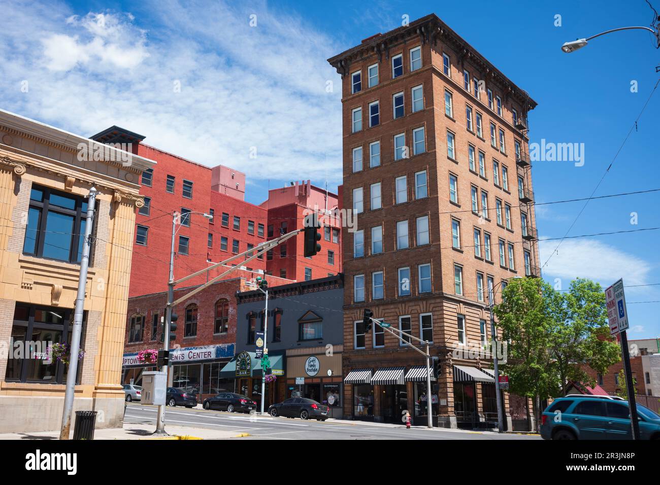 Butte, MT, USA - Jun 30, 2022: A street corner scene in the ...