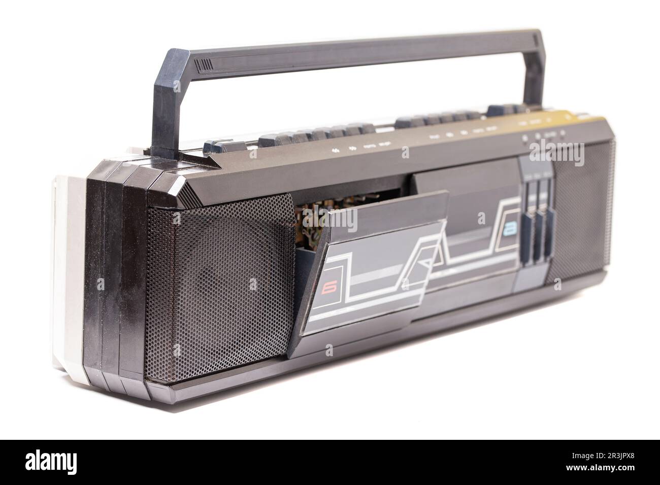 Retro portable stereo cassette recorder from 80s Stock Photo - Alamy