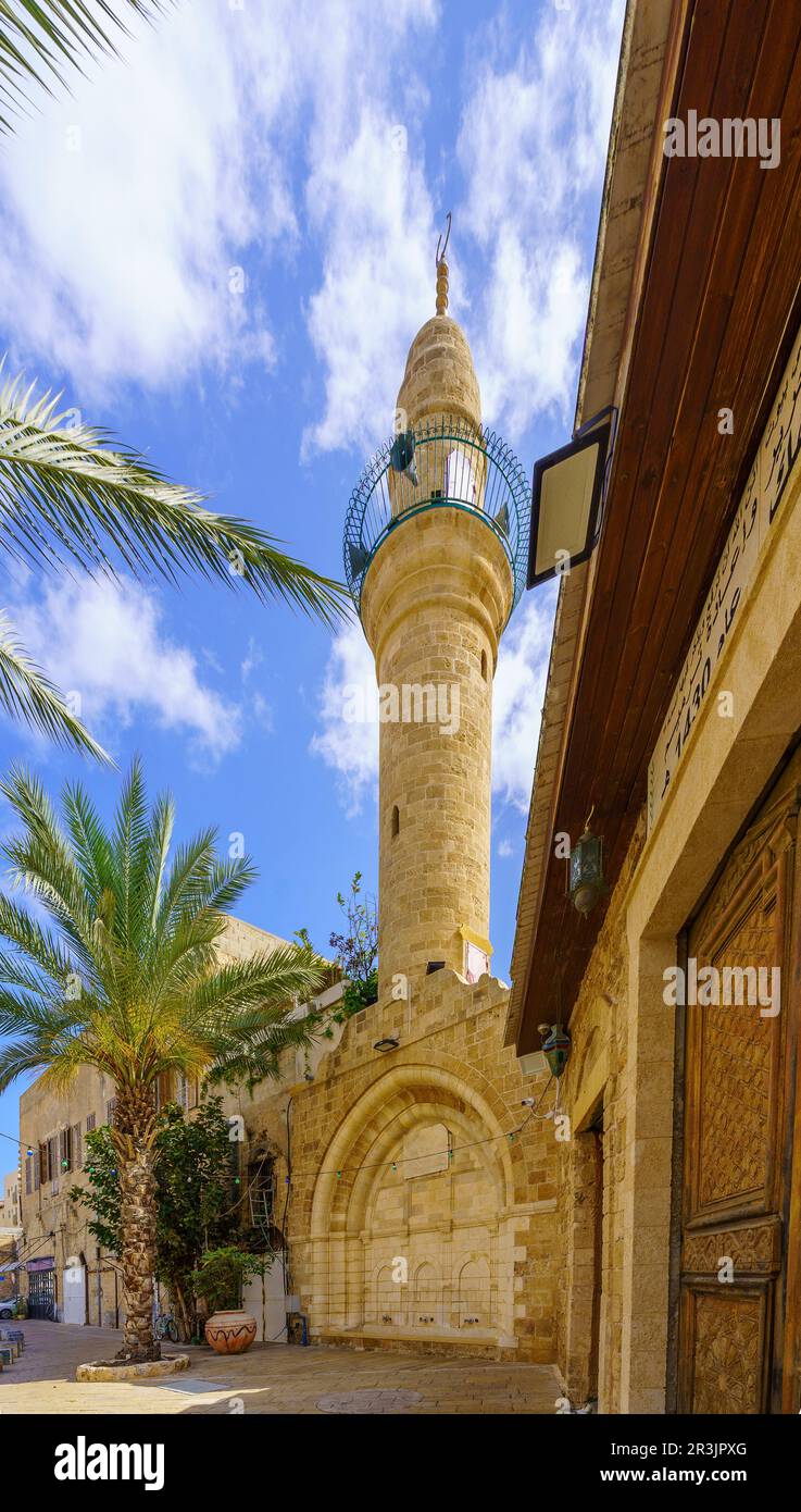 View of the Al Siksik Mosque, in old Jaffa, now part of Tel-Aviv-Yafo ...