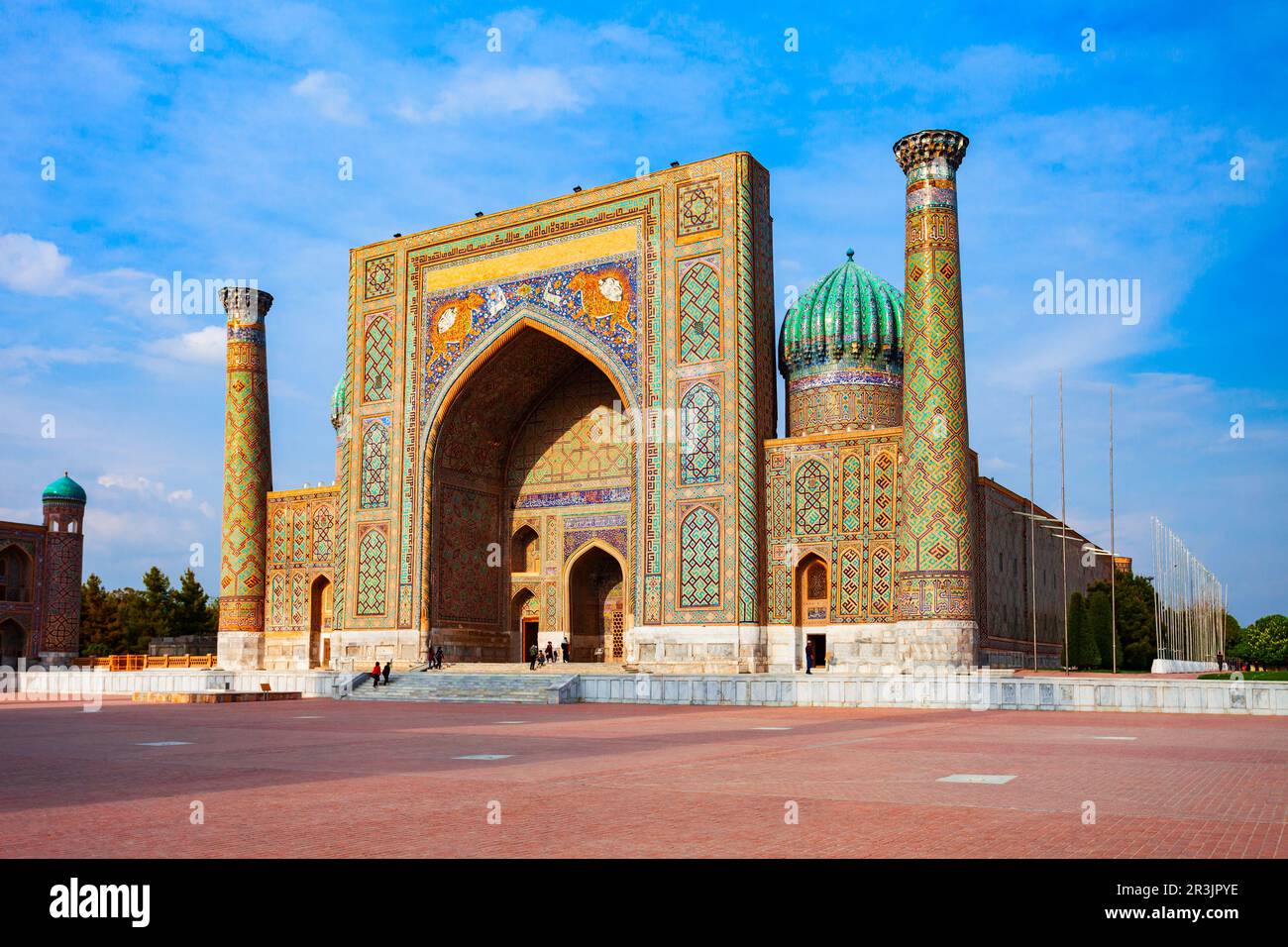 Registan Sher Dor Madrasa is a part of Registan ancient city, Samarkand ...