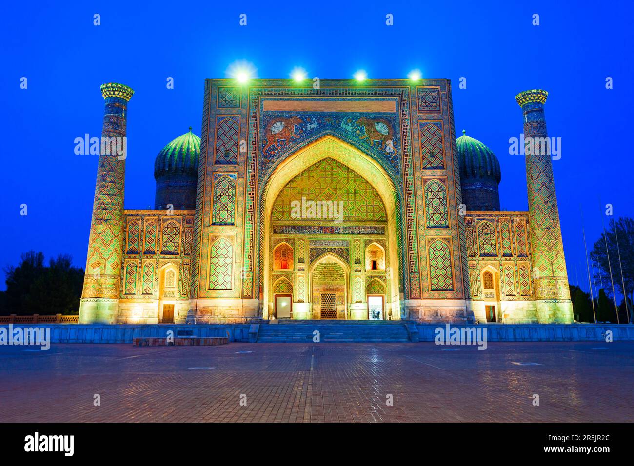 Registan Sher Dor Madrasa is a part of Registan ancient city, Samarkand ...