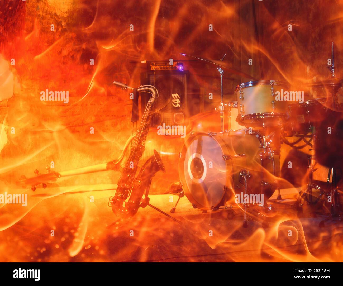 Drums On Fire Wallpaper