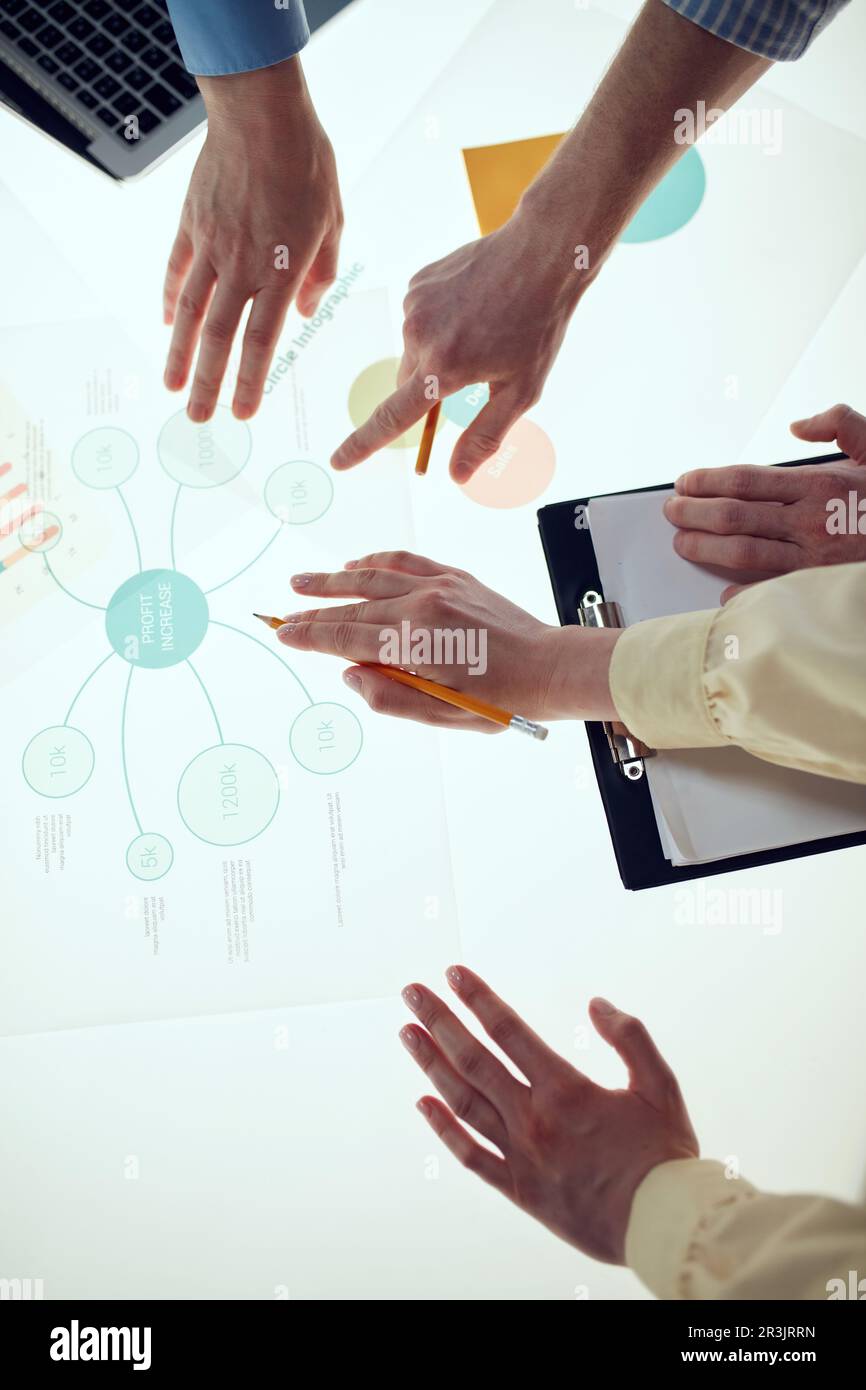 Engineering meeting, team brainstorming and discussing project plan at ...