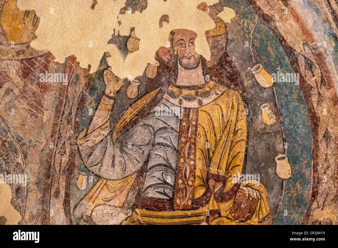 mural paintings of Ruesta, 12th century, fresco torn and transferred to ...