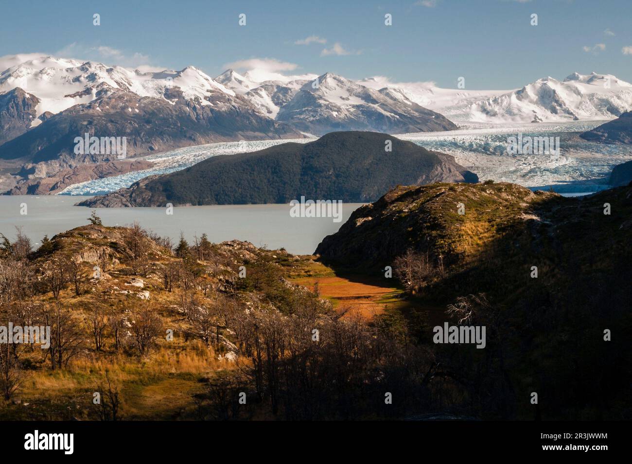 glaciar Grey, valle del lago Grey, trekking W, Parque nacional Torres ...