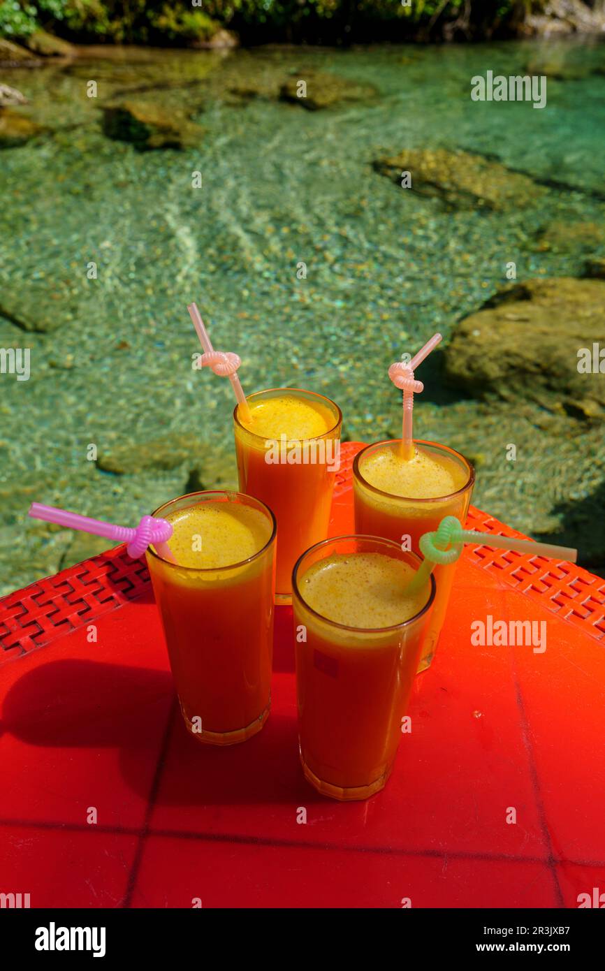 orange juice, riverside restaurant, God's Bridge, Akchour, Talassemtane ...