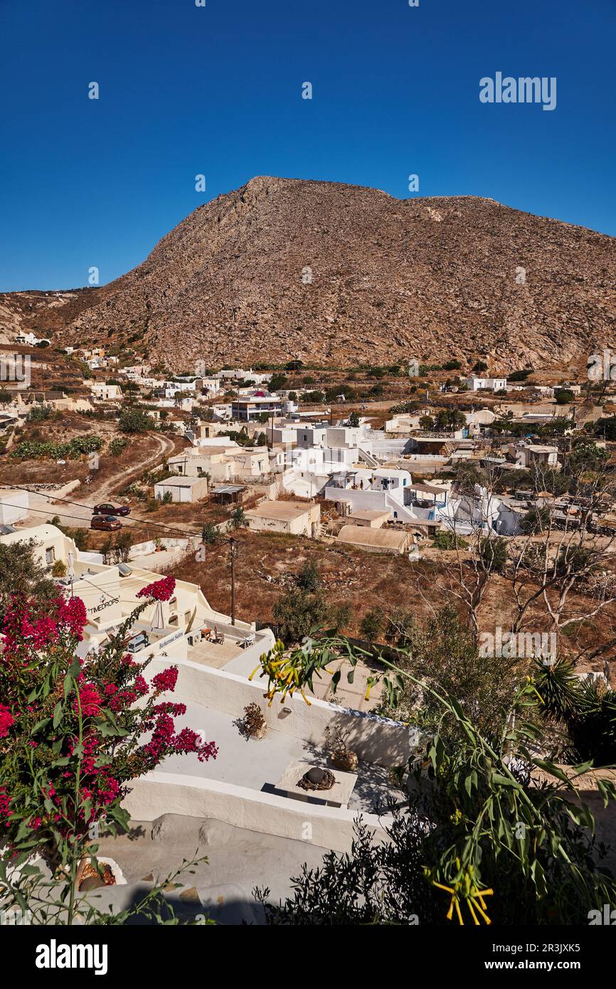 Panoramic Aerial View from Emporio Village in Santorini Island, Greece ...