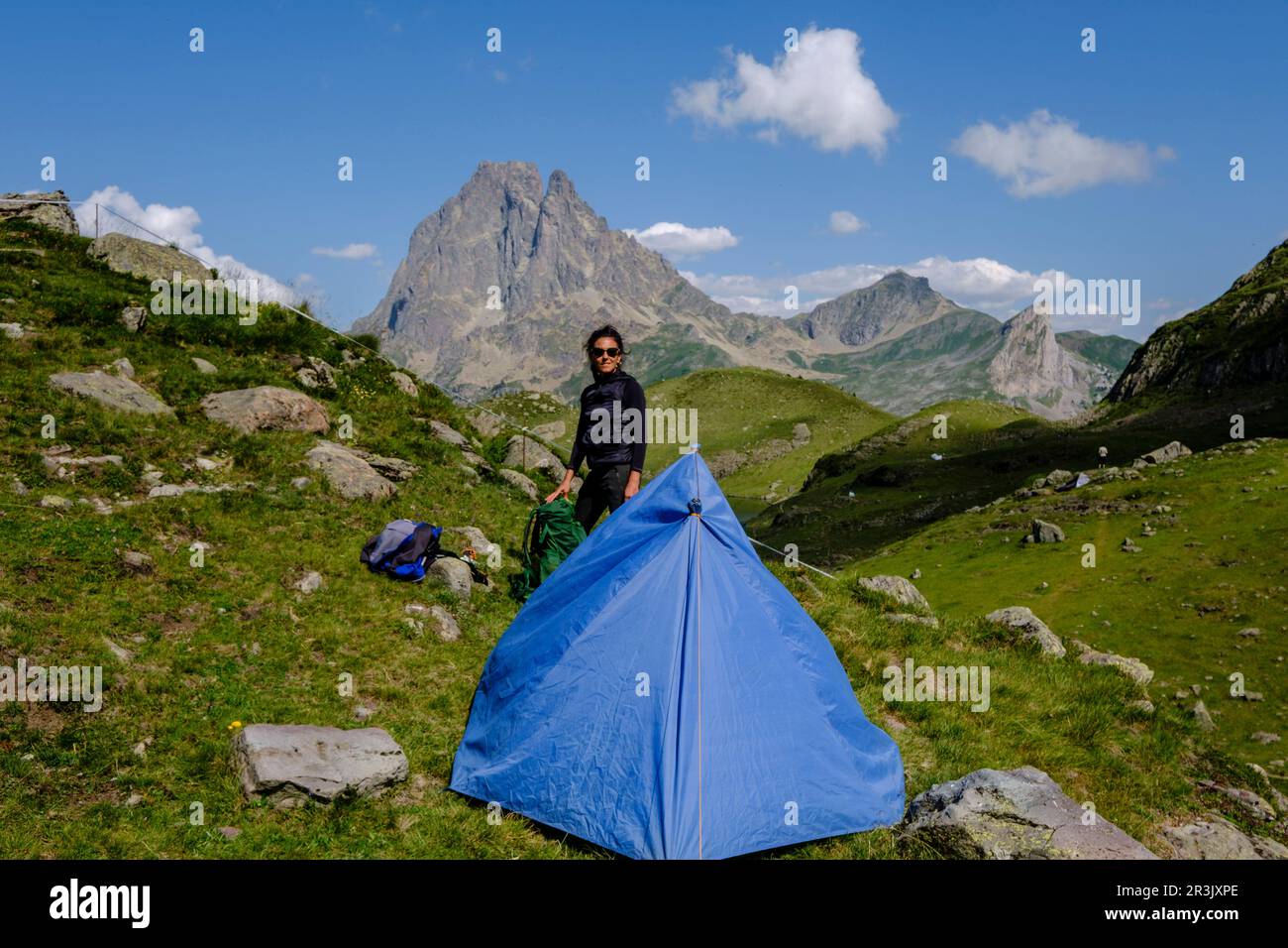 tent camp next to Gentau lake, Ayous lakes tour, Pyrenees National Park ...