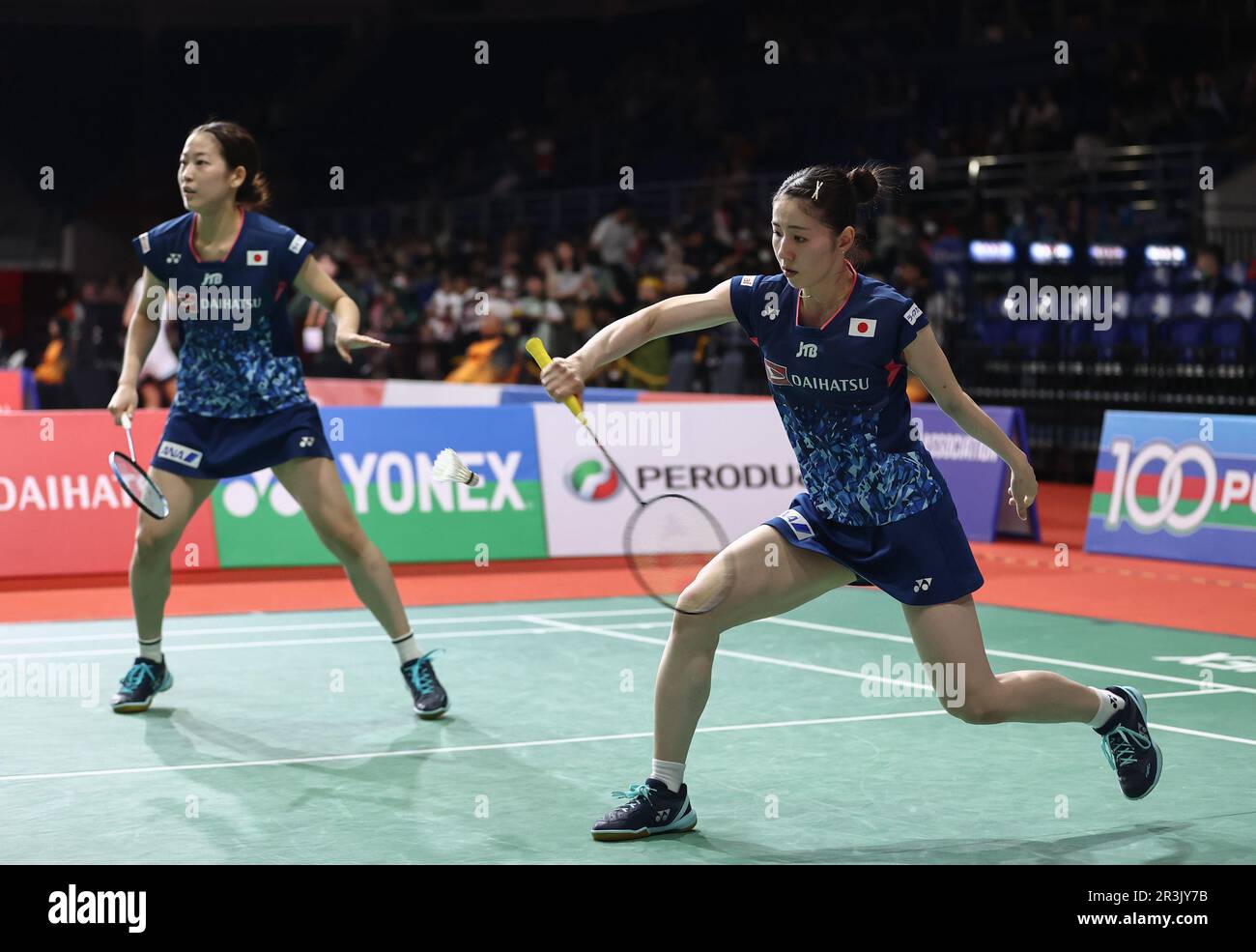 Kuala Lumpur, Malaysia. 24th May, 2023. Matsuyama Nami/Shida Chiharu (R) of Japan compete during ...