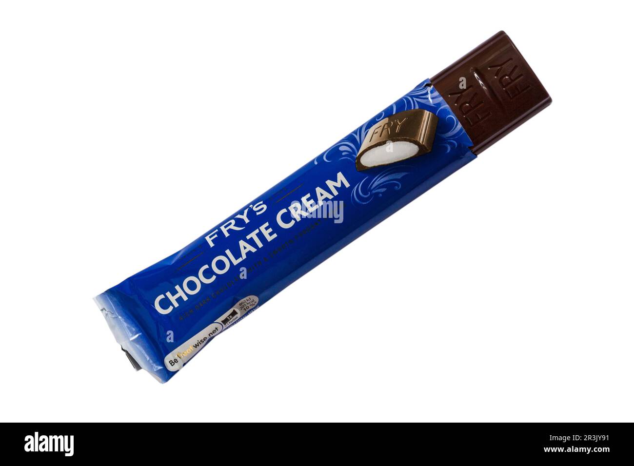 Bar of Chocolate Cream by Frys opened to show contents isolated on ...