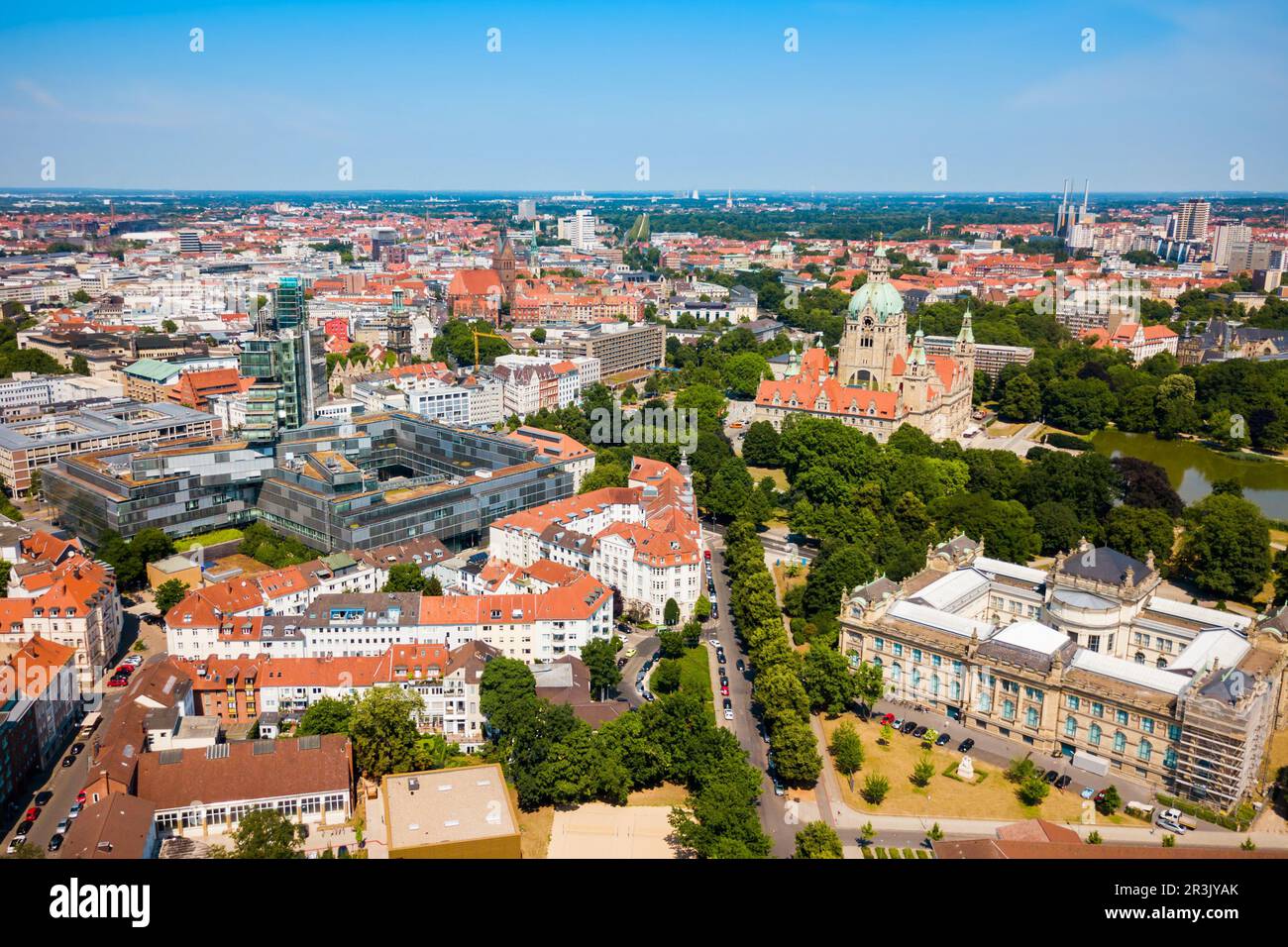 Hannover city skyline aerial panoramic view in Germany Stock Photo - Alamy