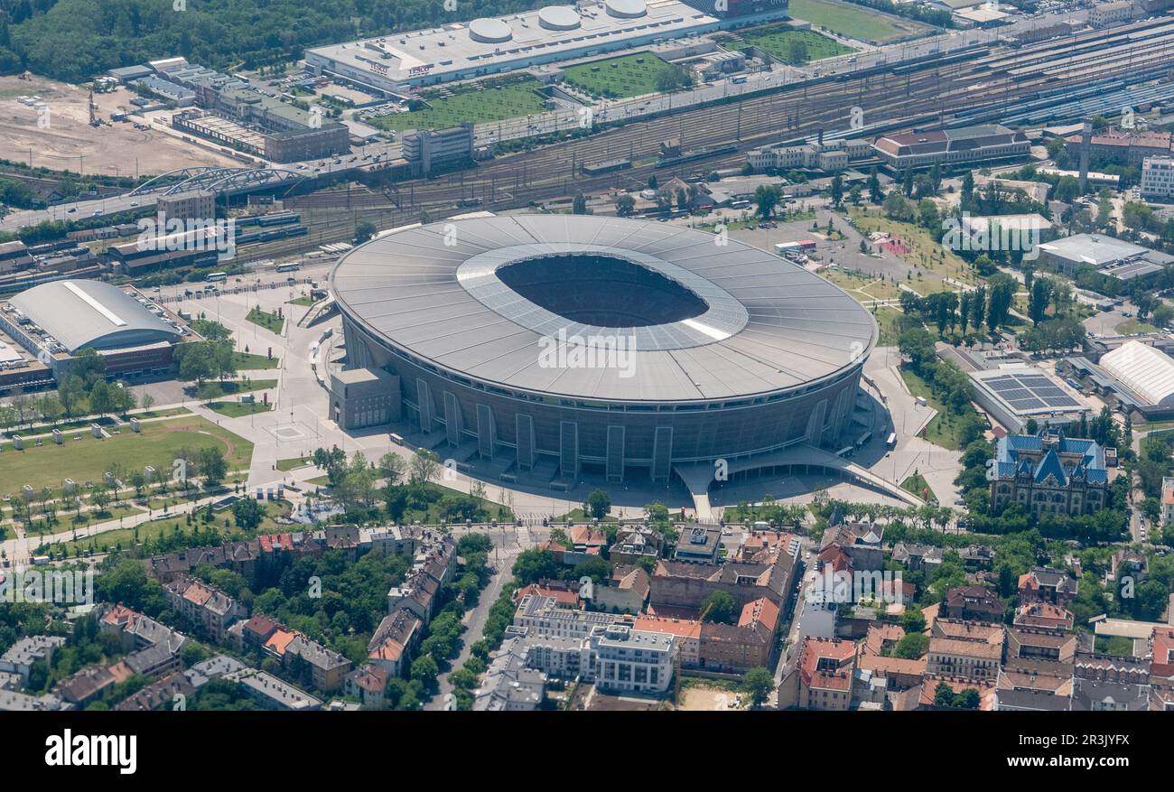 Budapest, Hungary – May 20, 2023. View over Puskas Arena stadium in ...
