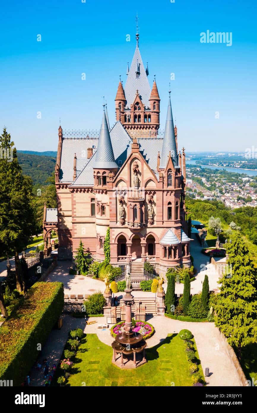 Drachenburg castle villa on the rhine river hi-res stock photography ...