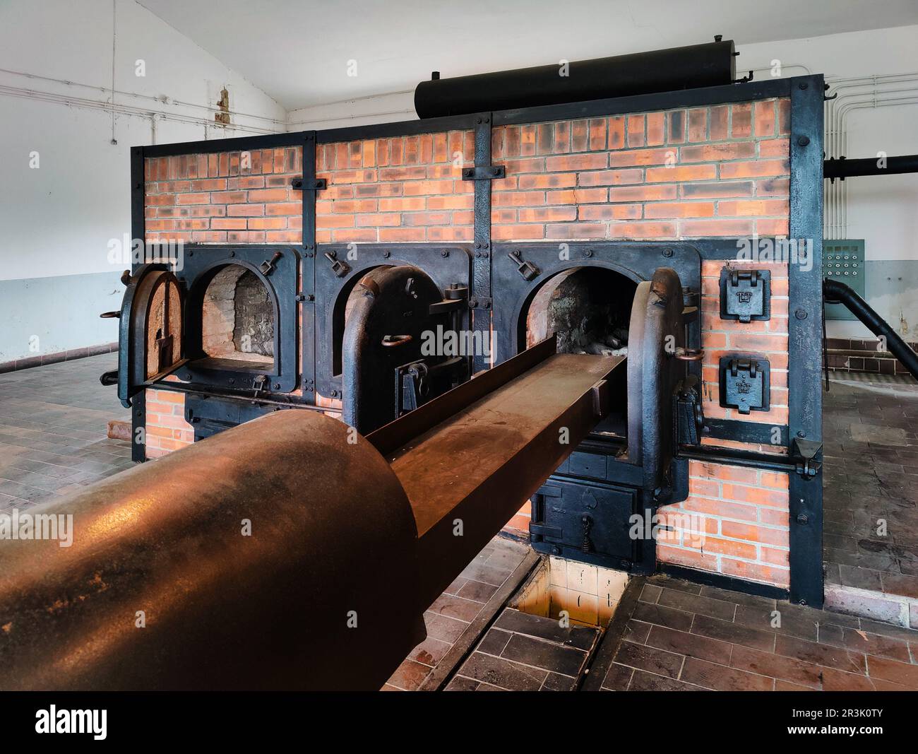 Incinerator in the crematorium, former Buchenwald concentration camp ...