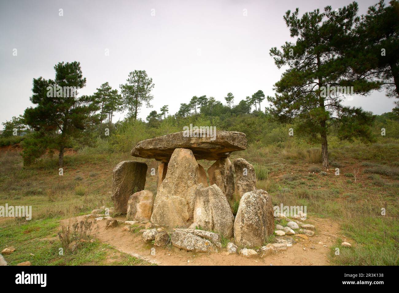 Dolmen de Sòls de Riu.Rialb.Lleida.Pyrenean mountain range.Catalunya ...