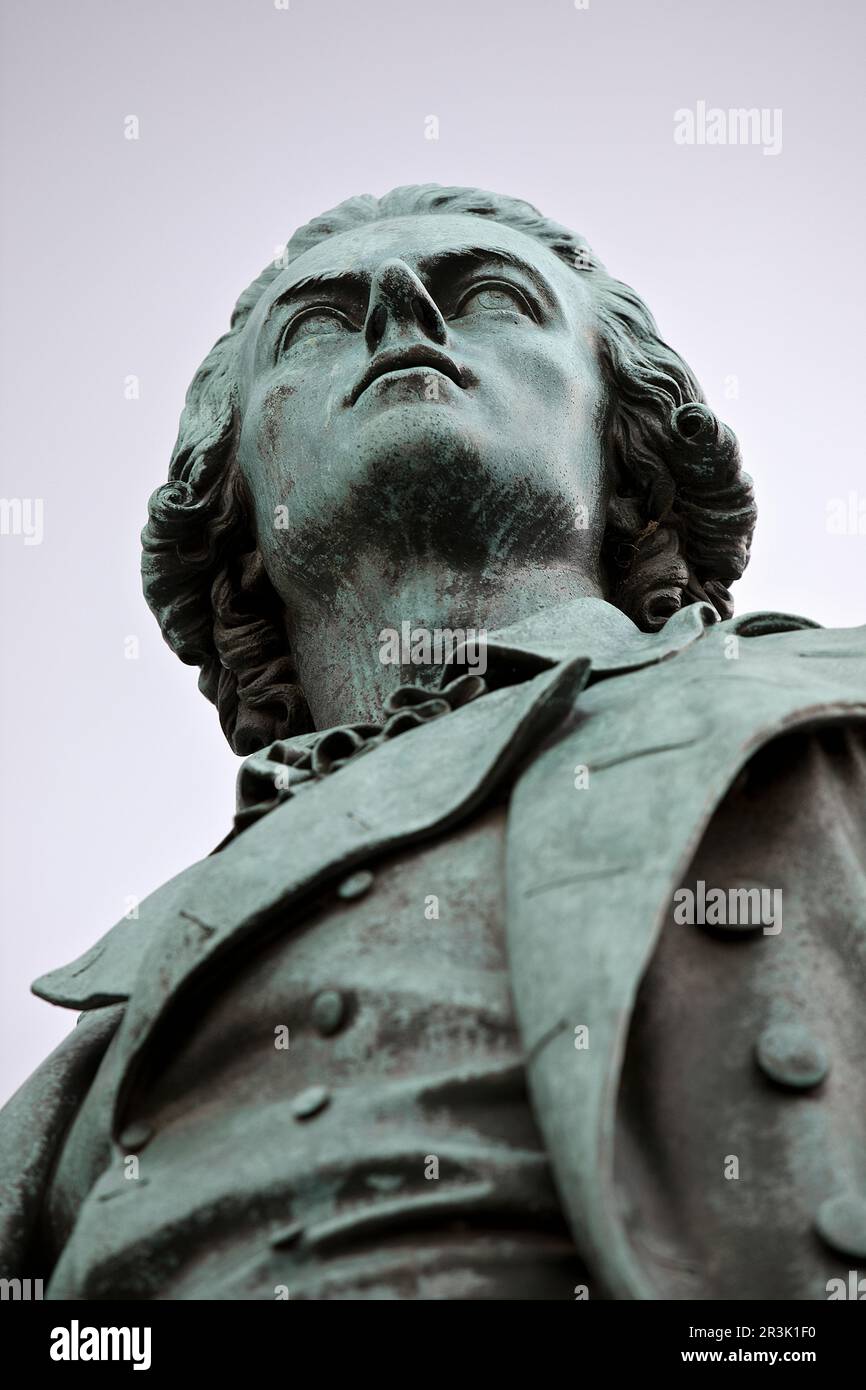 Friedrich von Schiller, portrait, double statue Goethe Schiller ...