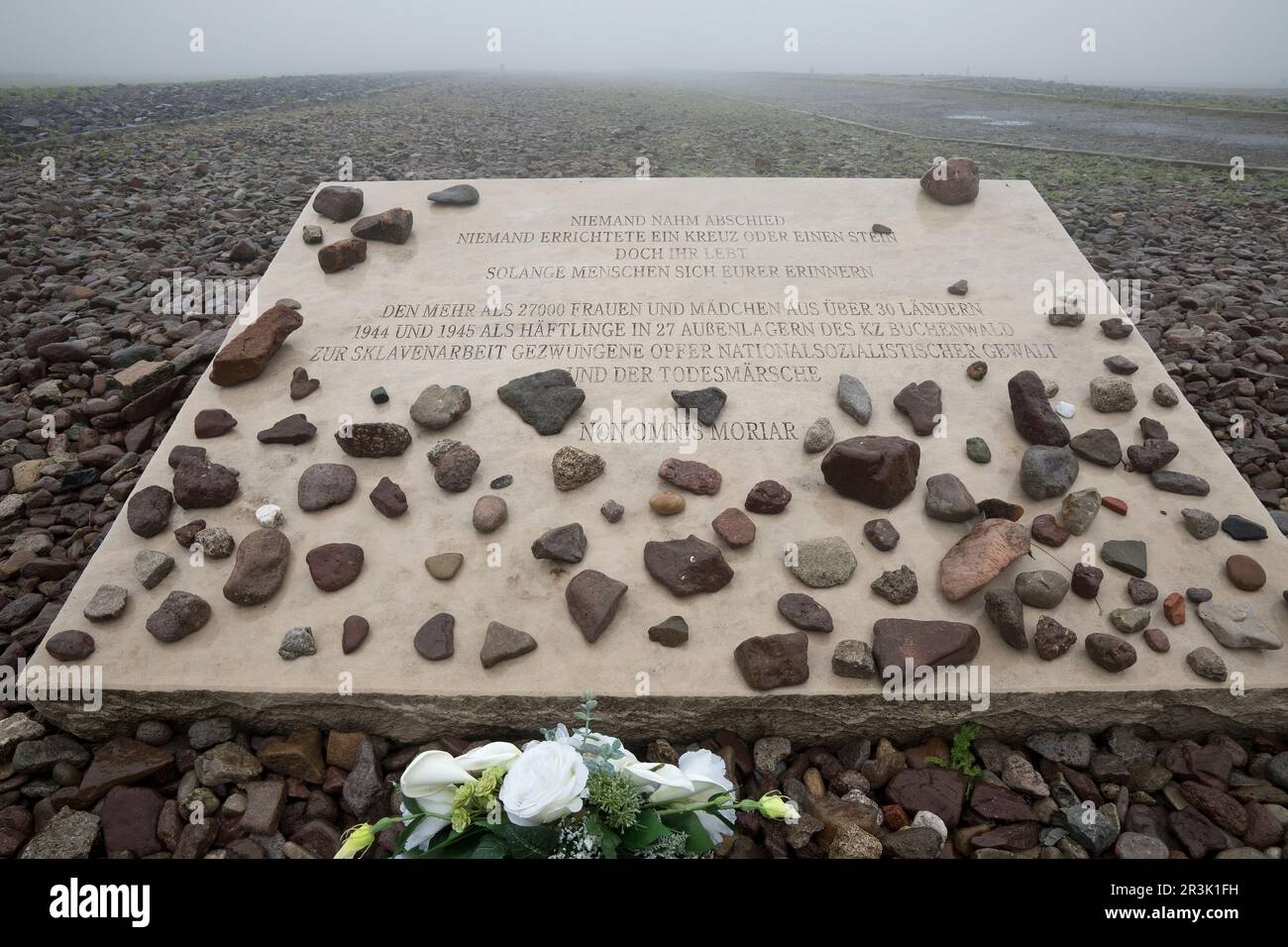 Memorial plaque at Buchenwald concentration camp, Weimar, Thuringia ...