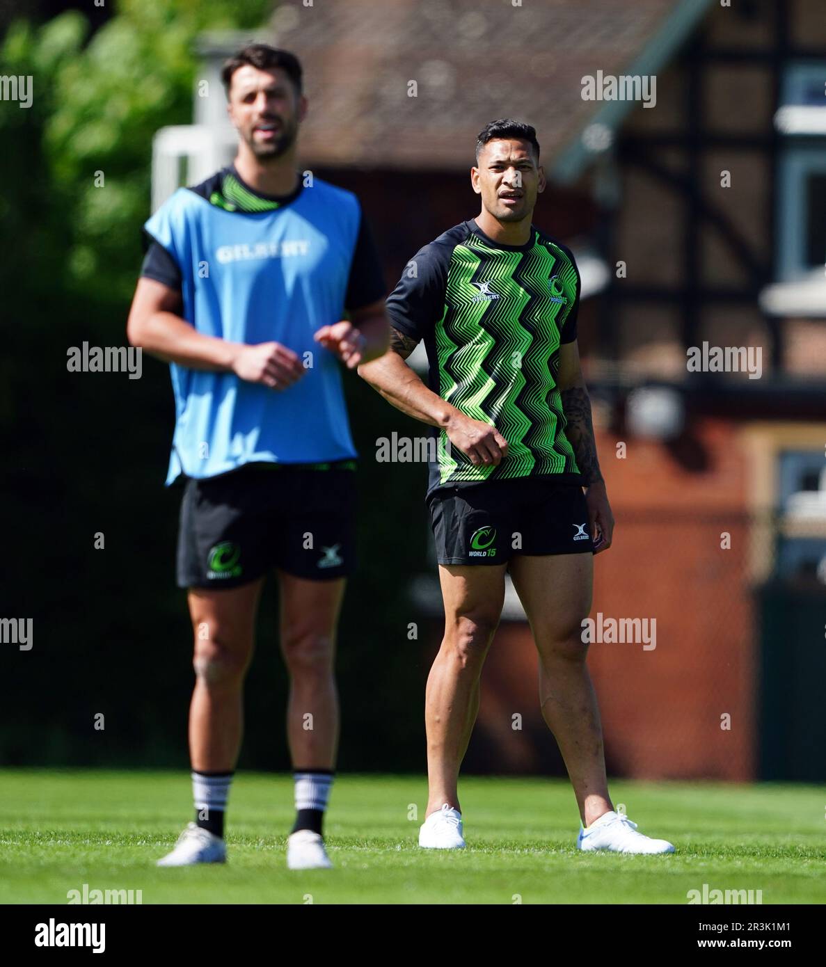 World XV's Israel Folau (right) during a training session at The ...