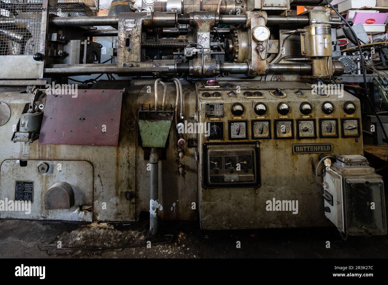 Injection molding machine in a former thermometer factory Stock Photo ...