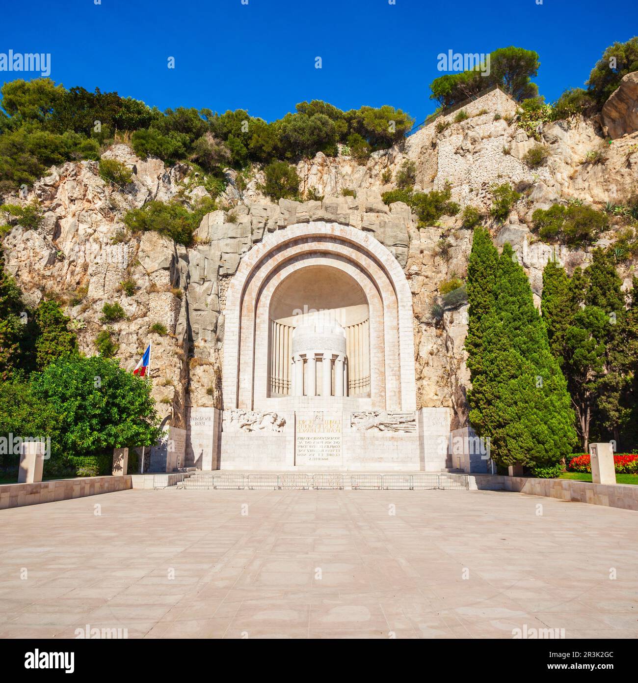 Rauba Capeu War Memorial monument in the Nice city in southern France ...