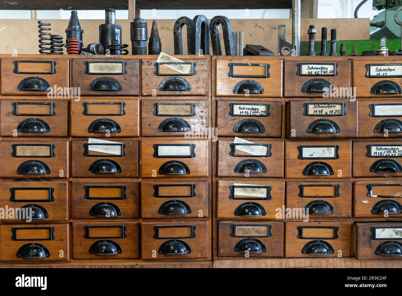 Drawer cabinet in a former thermometer factory Stock Photo - Alamy