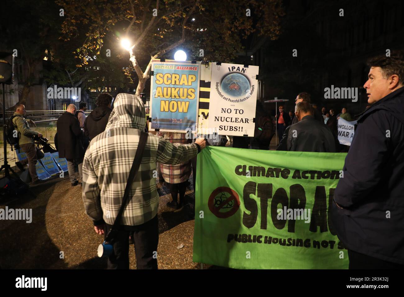 Sydney, Australia. 24th May 2023. The Sydney Anti-Aukus Coalition (SAAC ...