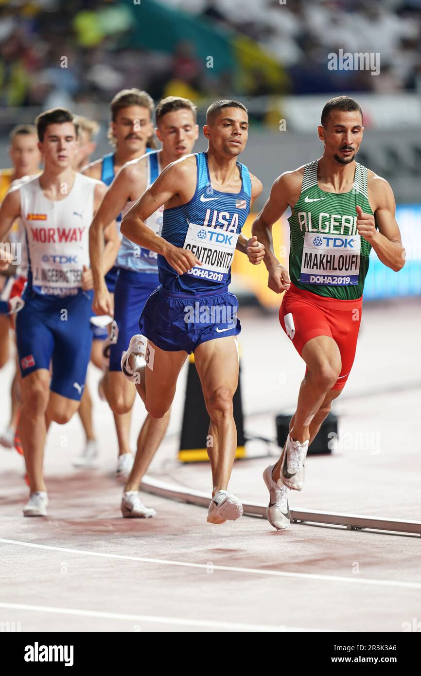 Matthew Centrowitz participating in the 1500 meter at the Doha 2019 ...