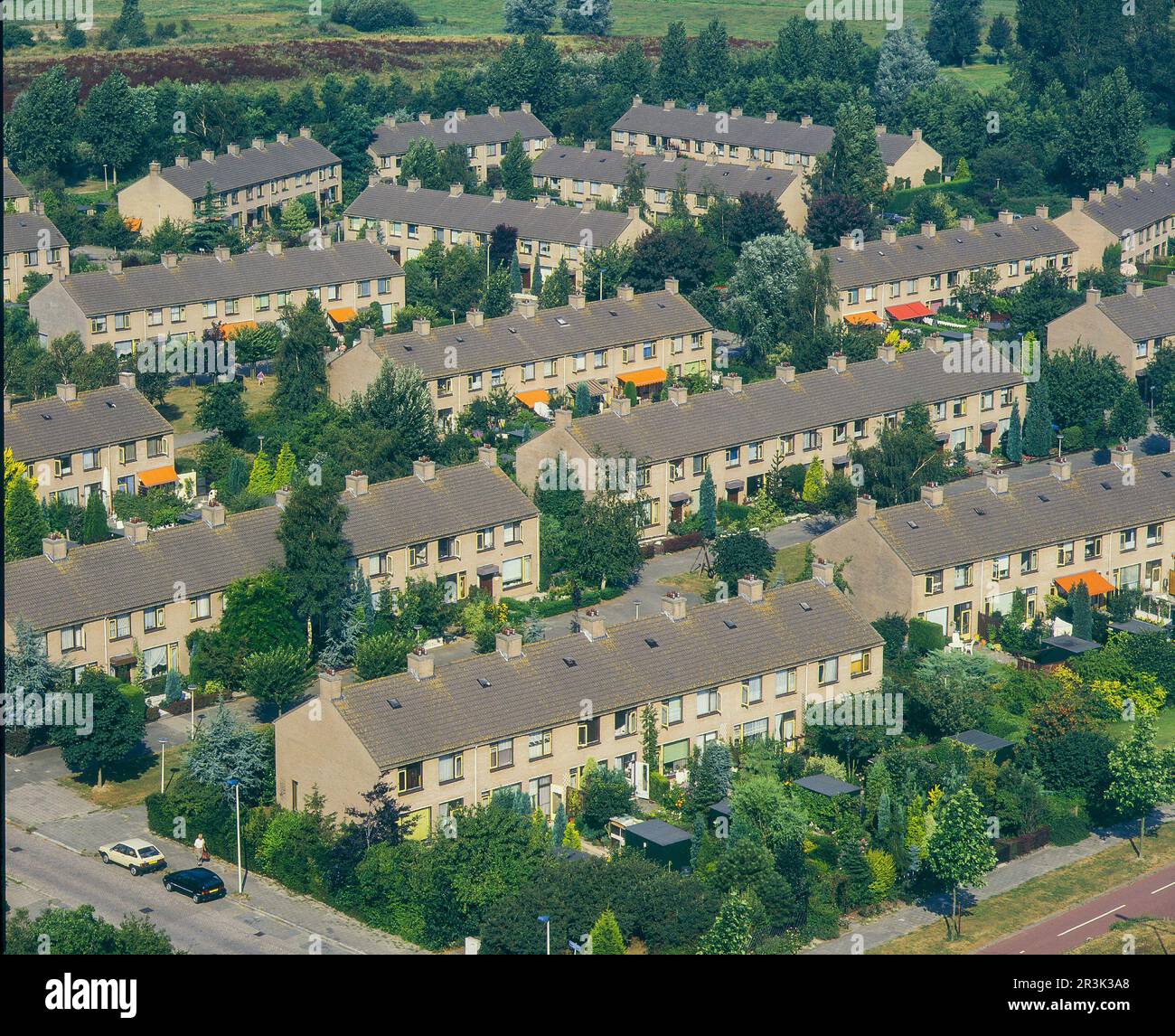 Netherlands, Rotterdam, single-family homes built in the 1980's Stock ...