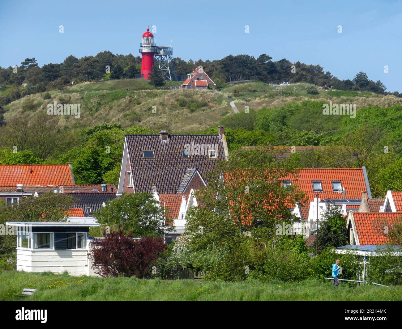 Netherlands, the lighthouse and the only village of the wadden island ...