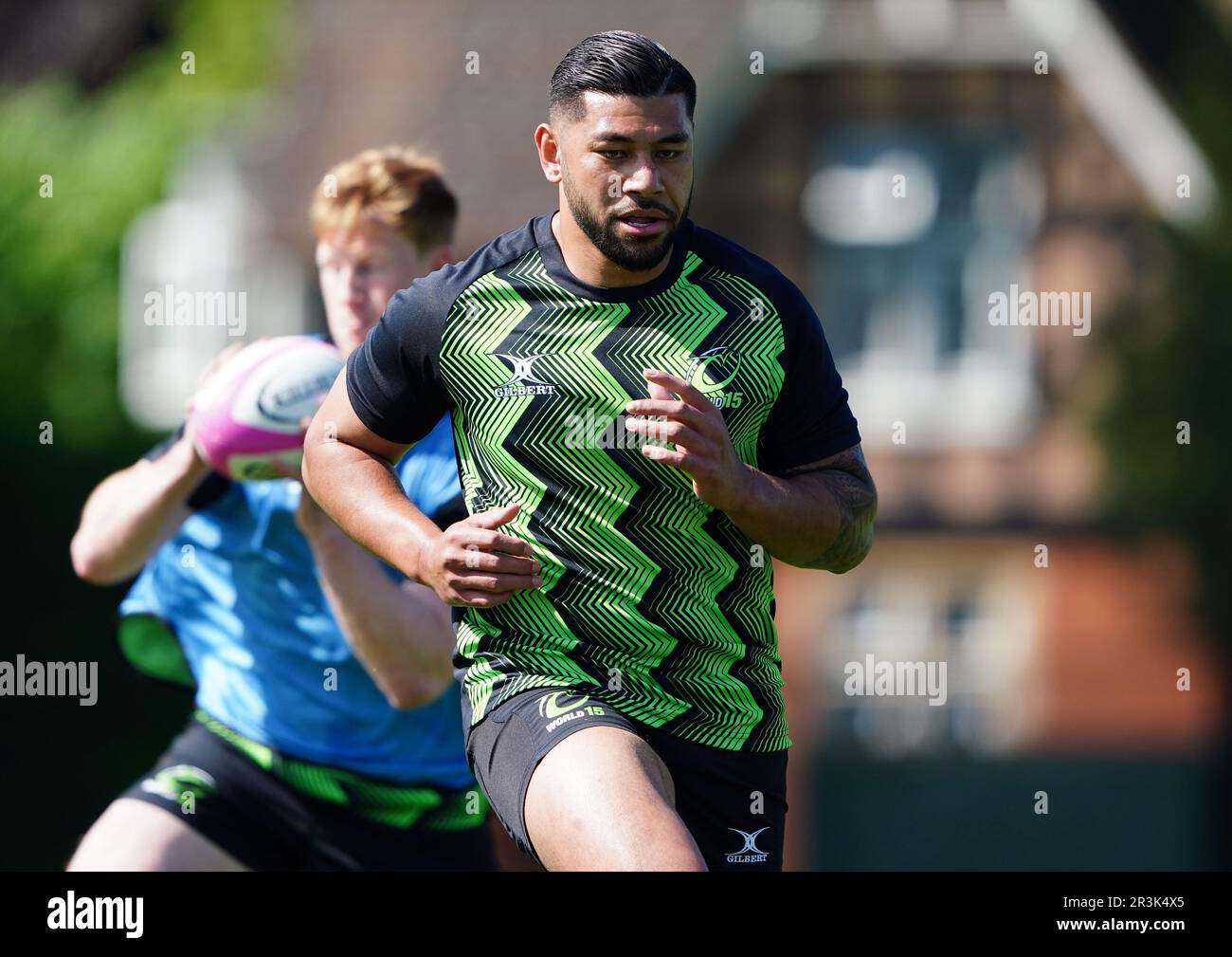 World XV's Charles Piutau during a training session at The Lensbury ...