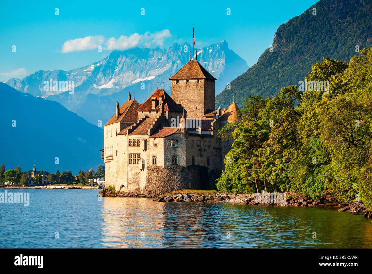 Chillon Castle or Chateau de Chillon is an island castle located on ...