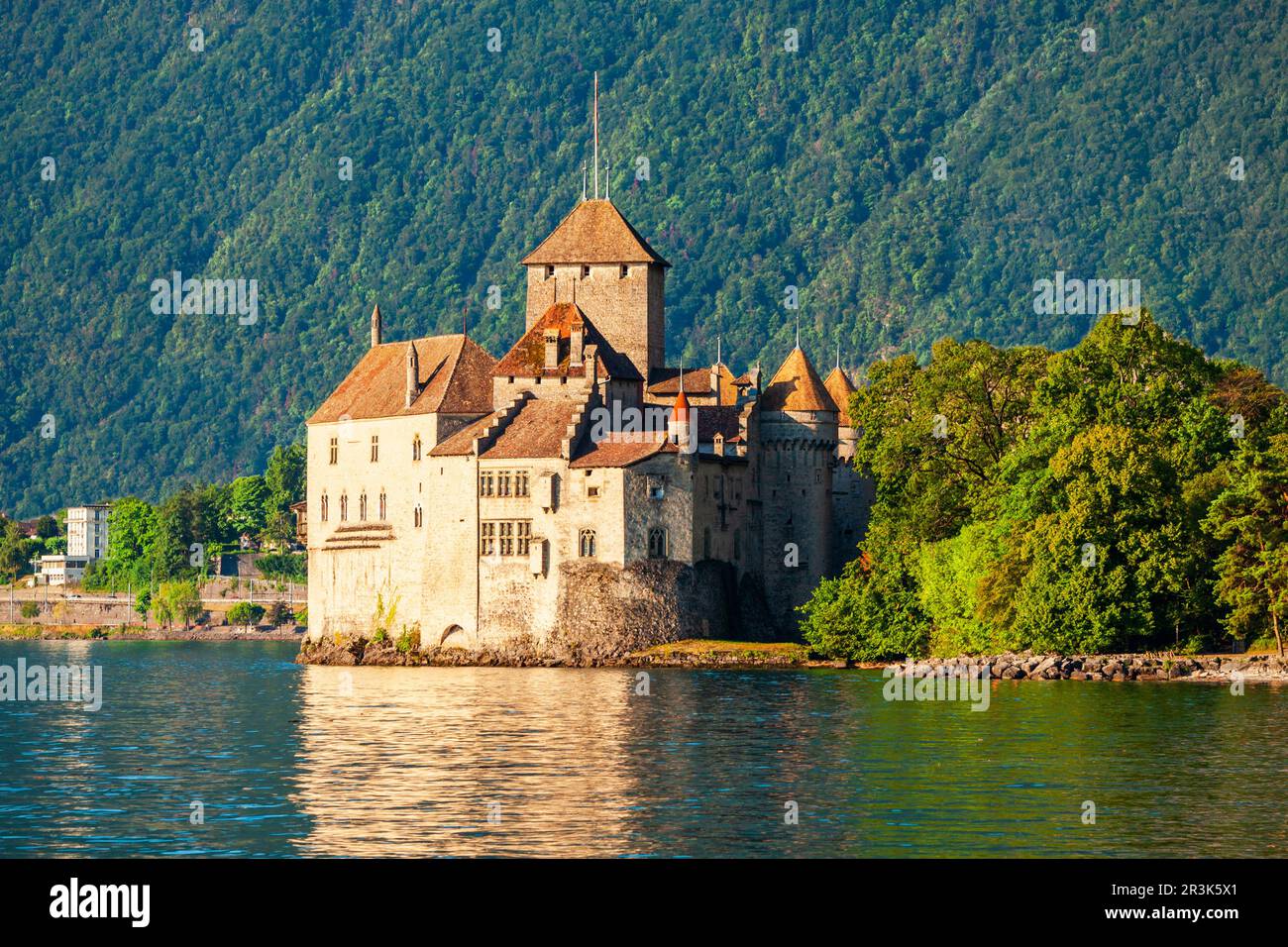 Chillon Castle or Chateau de Chillon is an island castle located on ...