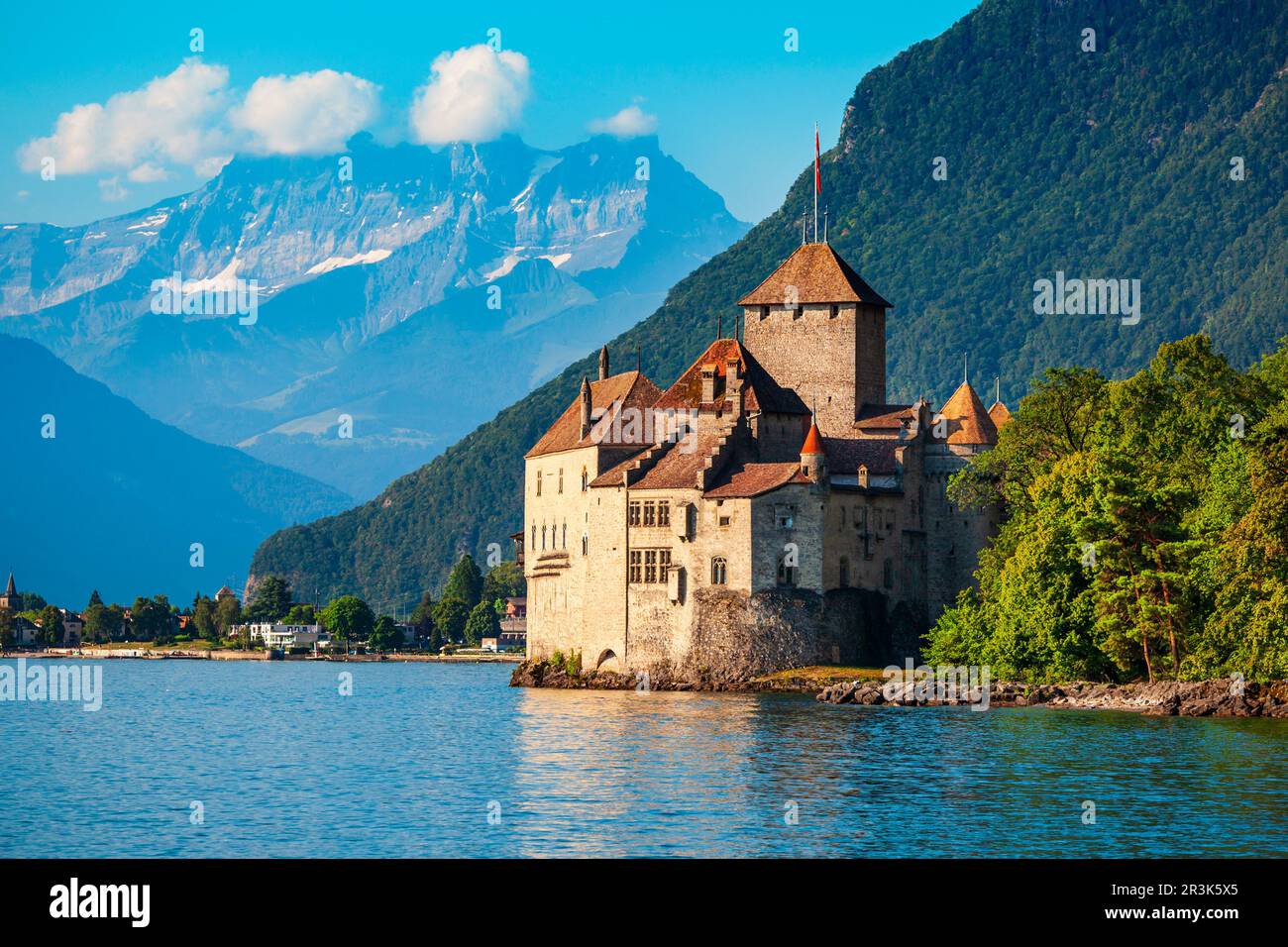 Chillon Castle or Chateau de Chillon is an island castle located on ...