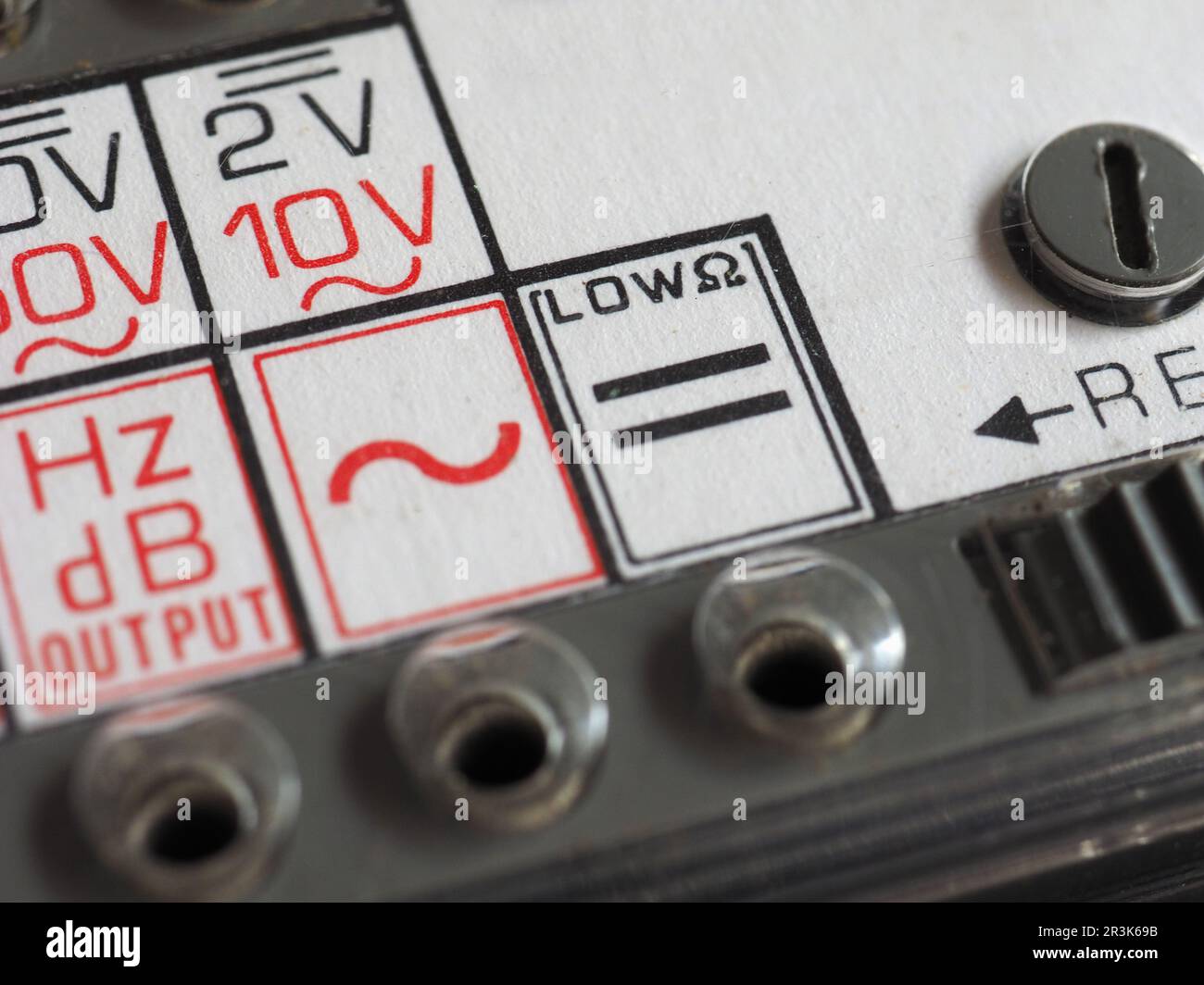 Electrical symbol on vintage analog multimeter Stock Photo - Alamy