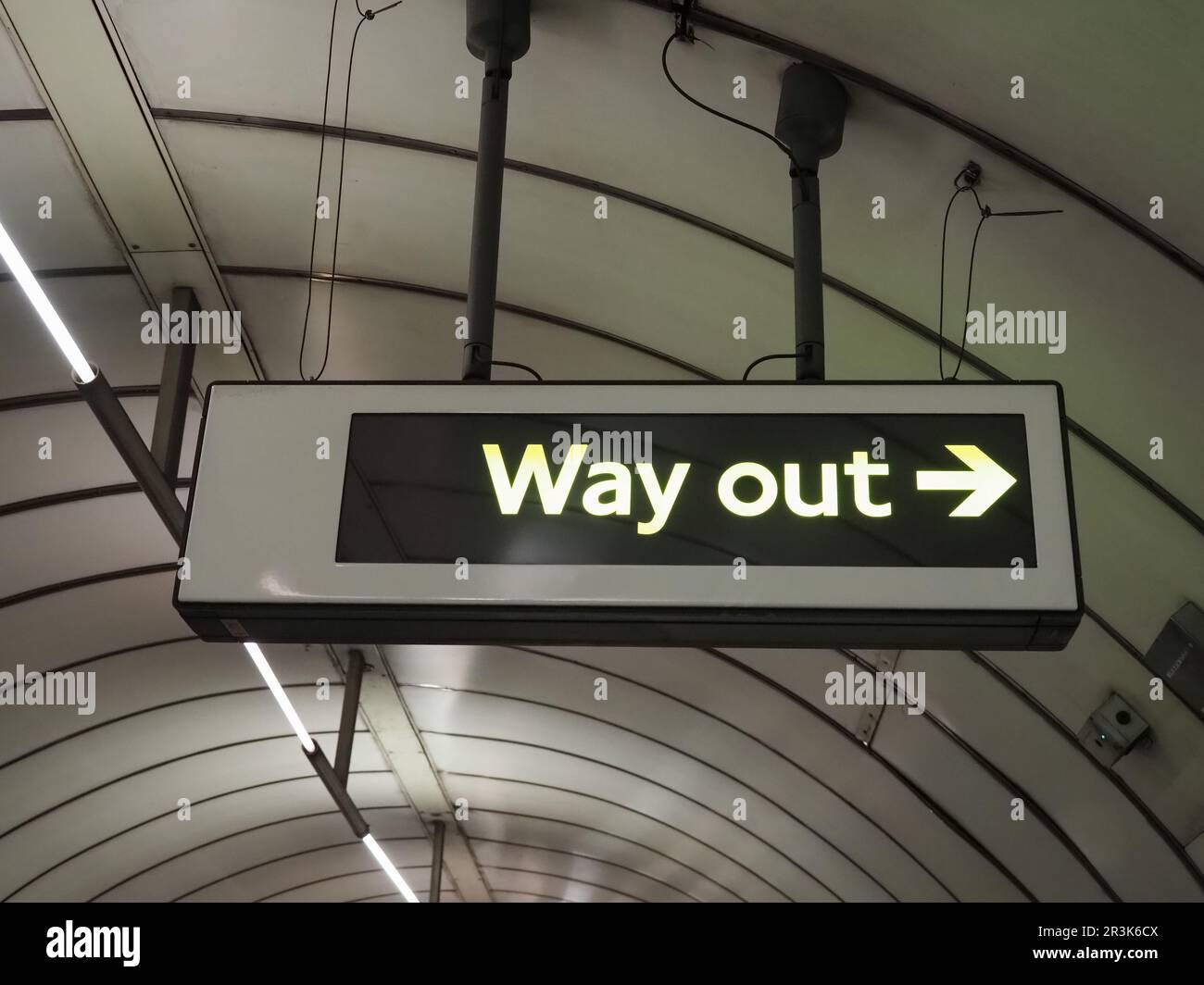 Subway station way out sign Stock Photo - Alamy