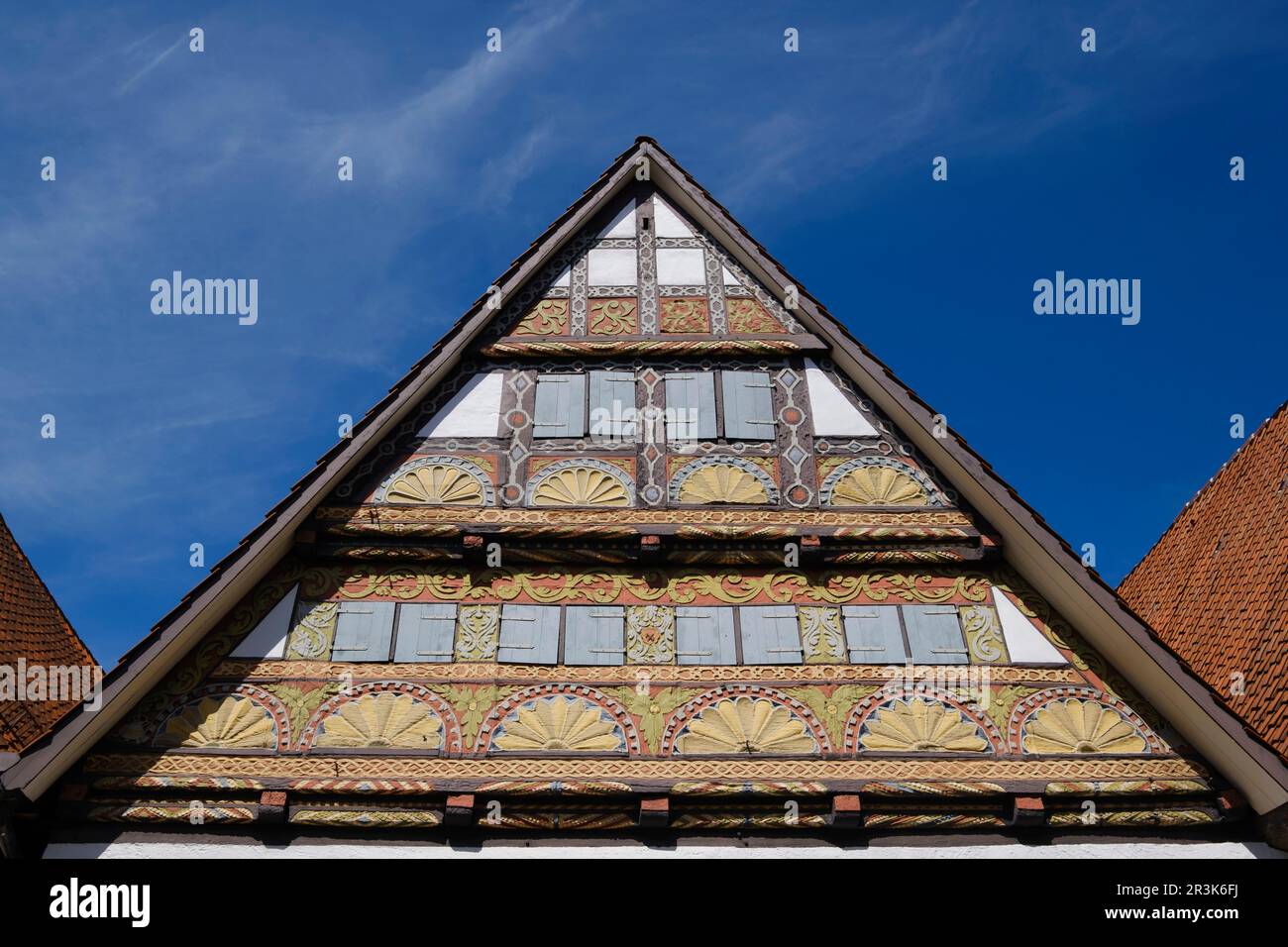 Decorated gable at the old town of Lemgo Stock Photo - Alamy